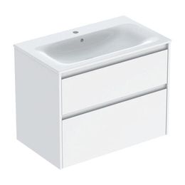 Geberit Renova Plan M&ouml;bel-Waschtisch-Set 504040018 Breite 80cm, Korpus/Front wei&szlig; / lackiert seidenglanz, Waschtisch wei&szlig; / KeraTect