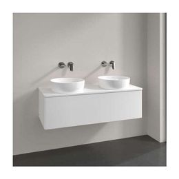 Villeroy & Boch Villeroy und Boch Antao Waschtisch-Unterschrank K35050MT 120x36x50cm, Hahnloch, Waschbeckenplattenfarbe Lack, white matt lacquer