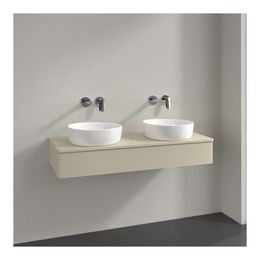 Villeroy & Boch Villeroy und Boch Antao Waschtisch-Unterschrank K13150HJ 120x19x50cm, Hahnloch, Waschbeckenplattenfarbe Lack, silk grey matt lacquer