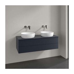 Villeroy & Boch Villeroy und Boch Antao Waschtisch-Unterschrank K24150HG 120x36x50cm, Hahnloch, Waschbeckenplattenfarbe Lack, midnight blue matt lacquer