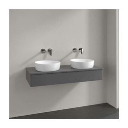 Villeroy & Boch Villeroy und Boch Antao Waschtisch-Unterschrank K13050GK 120x19x50cm, Hahnloch, Waschbeckenplattenfarbe Lack, anthracite matt lacquer