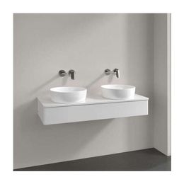 Villeroy & Boch Villeroy und Boch Antao Waschtisch-Unterschrank K13050GF 120x19x50cm, Hahnloch, Waschbeckenplattenfarbe Lack, glossy white lacquer
