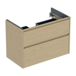 Geberit Renova Plan Waschtisch-Unterschrank 504031PS1 2 Schubladen, Korpus/Front Eiche natur / Melamin Holzstruktur, Breite 84,6 cm