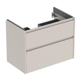 Geberit Renova Plan Waschtisch-Unterschrank 504030DB1 2 Schubladen, Korpus/Front sandgrau / lackiert seidenmatt, Breite 79,4 cm