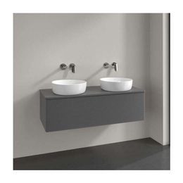 Villeroy & Boch Villeroy und Boch Antao Waschtisch-Unterschrank K35150GK 120x36x50cm, Hahnloch, Waschbeckenplattenfarbe Lack, anthracite matt lacquer