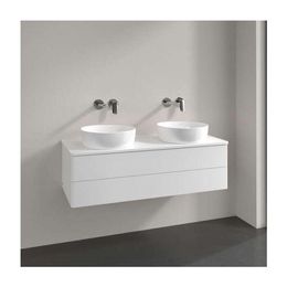 Villeroy & Boch Villeroy und Boch Antao Waschtisch-Unterschrank K24050MT 120x36x50cm, Hahnloch, Waschbeckenplattenfarbe Lack, white matt lacquer