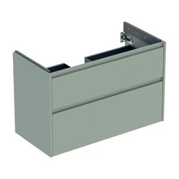 Geberit Renova Plan Waschtisch-Unterschrank 504032IK1 2 Schubladen, Korpus/Front salbeigr&uuml;n / lackiert seidenmatt, Breite 94,8 cm