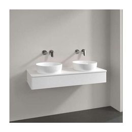 Villeroy & Boch Villeroy und Boch Antao Waschtisch-Unterschrank K13150MT 120x19x50cm, Hahnloch, Waschbeckenplattenfarbe Lack, white matt lacquer