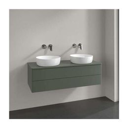 Villeroy & Boch Villeroy und Boch Antao Waschtisch-Unterschrank K24050HL 120x36x50cm, Hahnloch, Waschbeckenplattenfarbe Lack, leaf green matt lacquer