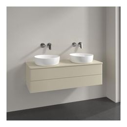 Villeroy & Boch Villeroy und Boch Antao Waschtisch-Unterschrank K24050HJ 120x36x50cm, Hahnloch, Waschbeckenplattenfarbe Lack, silk grey matt lacquer