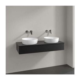 Villeroy & Boch Villeroy und Boch Antao Waschtisch-Unterschrank K13050PD 120x19x50cm, Hahnloch, Waschbeckenplattenfarbe Lack, black matt lacquer