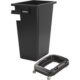 eurokraft pro Wertstoffsammler mit Fahrwagen, schwarz, 60 Liter