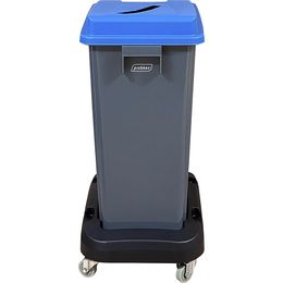 Probbax Wertstoffsammler mit Fahrwagen, Deckel blau, 60 Liter