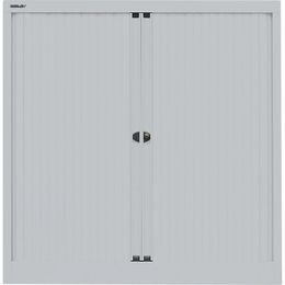 Bisley Rollladenschrank ESSENTIALS, HxBxT 1000 x 1000 x 470 mm, 1 Fachboden, silber