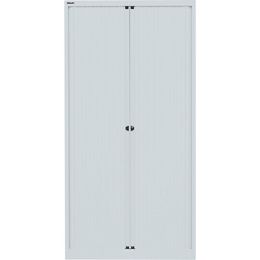 Bisley Rollladenschrank ESSENTIALS, HxBxT 1970 x 1000 x 470 mm, 4 Fachb&ouml;den, lichtgrau