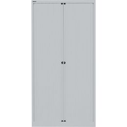 Bisley Rollladenschrank ESSENTIALS, HxBxT 1970 x 1000 x 470 mm, 4 Fachb&ouml;den, silber