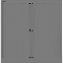 Bisley Rollladenschrank ESSENTIALS, HxBxT 1000 x 1000 x 470 mm, 1 Fachboden, anthrazitgrau