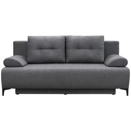 Mid.you Boxspringsofa, Dunkelgrau, Textil, 2-Sitzer, F&uuml;llung: Polyetherschaumkern, Silikon,Polyetherschaumkern, Silikon, 201x100x105 cm, Made in EU, Schlafen auf Sitzh&ouml;he, Wohnzimmer, Sofas & Couches, Schlafsofas, Schlafsofas mit Bettkasten
