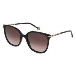 Carolina Herrera 0229/S | Damen-Sonnenbrille | Fassung: Vollrand, Quadratisch, Acetat, Schwarz | Glasfarbe: Braun