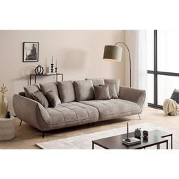 Livetastic Bigsofa Triton, Taupe, Textil, 4-Sitzer, F&uuml;llung: Silikon,Silikon, Schaumstoffflocken,Silikon, 311x95x130 cm, Made in EU, R&uuml;cken echt, Wohnzimmer, Sofas & Couches, Sofas, Bigsofas