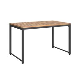 Ambia Garden Loungetisch, Natur, Schwarz, Holz, Metall, Akazie, vollmassiv, rechteckig, 100x42x60 cm, Loungem&ouml;bel, Loungetische