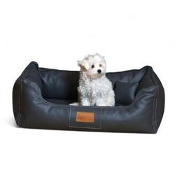 tierlando MADDOX KOMFORT Hundebett Hundesofa Kunstleder S - XXL schwarz/ graphit 1 m, 25 cm, 75 cm