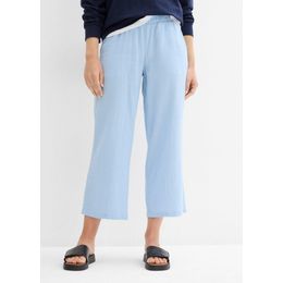 bonprix Musselin-Culotte aus Baumwolle, blau, Gr.36, Stylische Musselin-Culotte mit elastischem Bund., aus 100% Baumwolle,Musselin