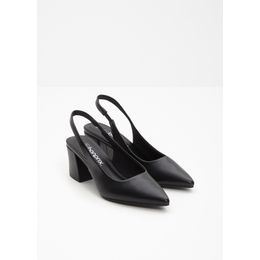 bonprix Slingpumps mit Blockabsatz, schwarz, Gr.42, Modischer Sling Pumps mit sch&ouml;nem Blockabsatz