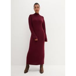 bonprix Maxi-Feinstrickkleid aus flie&szlig;endem Viskose-Mix, rot, Gr.48/50 (XL), Elegantes Feinstrickkleid in figurg&uuml;nstiger L&auml;nge