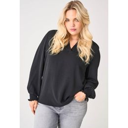 sheego Gro&szlig;e Gr&ouml;&szlig;en Shirtbluse, black, Gr&ouml;&szlig;e 46 - Damen