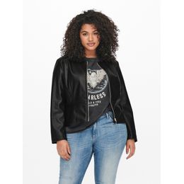 sheego Gro&szlig;e Gr&ouml;&szlig;en Lederimitatjacke, black, Gr&ouml;&szlig;e 54 - Damen
