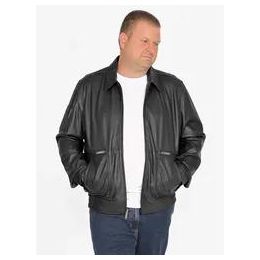 Lederjacke JCC "3102229", Herren, Gr. 60, schwarz, Oberstoff: 100% Leder; Innenfutter oben: 100% Polyester; Innenfutter unten: 100% Baumwolle; &Auml;rmelfutter: 100% Polyester, Jacken