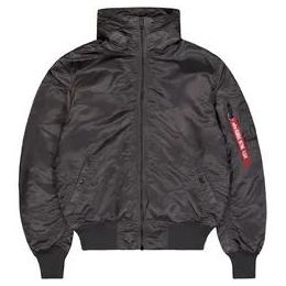 Bomberjacke Alpha Industries "MA-1 Hooded", Herren, Gr. L, grau (vintage grau), Obermaterial: 100% Nylon, Futter: 100% Nylon, Kapuzenfutter: 100% Polyester, F&uuml;llung: 100% Polyester, Jacken Bomberjacke