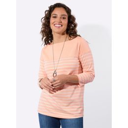 WITT Damen Ringelshirt mit 3/4 &Auml;rmeln, puder-ecru-geringelt, Gr&ouml;&szlig;e 36