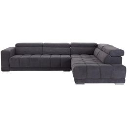 Livetastic Ecksofa, Grau, Holz, Metall, Textil, Eukalyptusholz, Sperrholz, 4-Sitzer, Ottomane rechts, L-Form, 299x212 cm, Wohnzimmer, Sofas & Couches, Wohnlandschaften