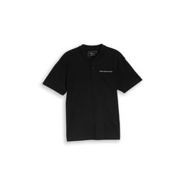 Tom Tailor Denim Herren Relaxed Fit Poloshirt aus Baumwolle, schwarz, Uni, Gr. XL