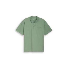 Tom Tailor Denim Herren Relaxed Fit Poloshirt aus Baumwolle, gr&uuml;n, Uni, Gr. L