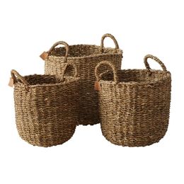 Boltze Hohe Seegras K&ouml;rbe mit Henkel Sophy, 3er Set &Oslash; 30/35/40, H&ouml;he 37/40/42 cm skandinavische Deko Online Shop