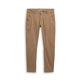 Tom Tailor Herren Tapered Chino Hose, braun, Uni, Gr. 30/34