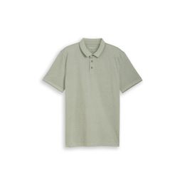 Tom Tailor Denim Herren Piqu&eacute; Poloshirt aus Baumwolle, gr&uuml;n, Meliert, Gr. S