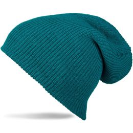 Strickm&uuml;tze styleBREAKER "Feinstrick Beanie doppelt gestrickt", Damen, blau (petrol), Obermaterial: 100% Polyacryl PAN., Modisch, M&uuml;tzen Strickm&uuml;tze