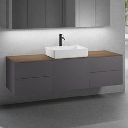 neoro n50 M&ouml;belanlage B: 180 cm mit 5 Ausz&uuml;gen, Waschtisch B: 58 cm wei&szlig; matt,, BN0065WM+2#BN0421GR+BN0431GR+BN0409WL,