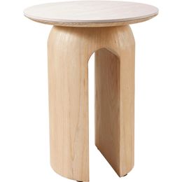 Beistelltisch HOMSY BY ANA JOHNSON "Laysy", beige (naturfarben), B:45cm H:55cm T:45cm, Tische, Beistelltisch, Holzdesign aus Esche, U-Form, Keramik Tischplatte, Breite 45 cm