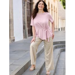 sheego Damen Shirt mit Bindeb&auml;ndern, ros&eacute;, Gr&ouml;&szlig;e 56/58