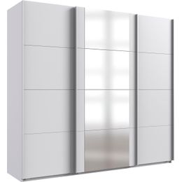 Schwebet&uuml;renschrank wimex "Barmbek Schlafzimmerschrank Garderobenschrank", wei&szlig; (wei&szlig;, spiegel), B:225cm H:208cm T:64cm, Holzwerkstoff, Schr&auml;nke, Schwebet&uuml;renschrank, Kleiderschrank mit 2 Stoffboxen und 2 zus&auml;tzlichen B&ouml;den, Spiegelt&uuml;r