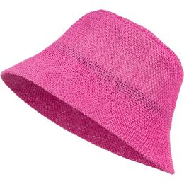 Fischerhut styleBREAKER "Fischerhut aus Papierstroh - Knautschhut", Damen, pink, Obermaterial: 100% Papierstroh PAS., Modisch, H&uuml;te