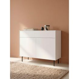 Lowboard "Essentials, Kommode, Anrichte, Kombikommode, Schrank mit Metallf&uuml;&szlig;en", wei&szlig;, B:111cm H:88,2cm T:42cm, Holzwerkstoff, MDF, LeGer Home by Lena Gercke, Sideboards, Lowboard, Breite: 111 cm, UV lackiert, Push-to-open-Funktion