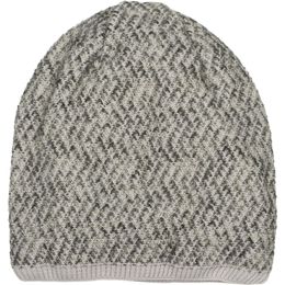 Strickm&uuml;tze styleBREAKER "Strick Beanie M&uuml;tze Dreieck Bunt mit Thermo-Fleece", Damen, grau (hellgrau, dunkelgrau), 75% Polyacryl PAN. 15% Polyamid PA. 10% Wolle WO., Modisch, M&uuml;tzen Strickm&uuml;tze