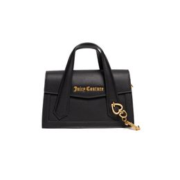 Schultertasche Juicy Couture "LILY S. D. HANDLE WITH FLAP Damen", Damen, Gr. B/H/T: 15cm onesize, schwarz, Polyurethan, Taschen Schultertasche, Handtasche Damen, Mini Bag, Abendtasche, Fashion, Lifestyle, Sale