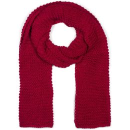 Strickschal styleBREAKER "Langer Strick Schal mit Wellen Strickmuster", Damen, rot (bordeaux, rot), Obermaterial: 100% Polyacryl PAN., Modisch, Modet&uuml;cher